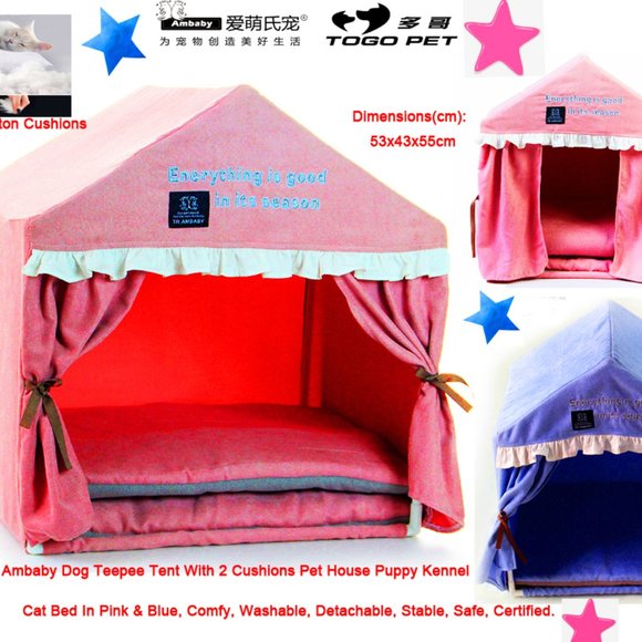 Ambaby Togo | Dog | Ambaby Dog Teepee 2 Cushions Washalbe Pet Tent Cat ...